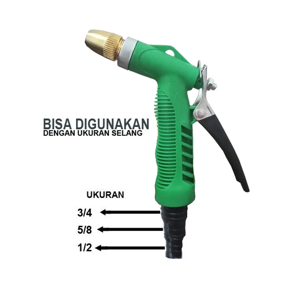 SSBO Sepaket Semprotan Selang Air 10-30 Meter Hijau Anti Lumut Jet ...