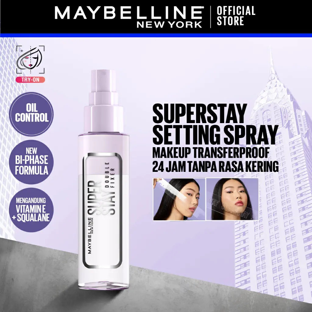 [BARU] MAYBELLINE OFFICIAL Superstay Double Fixer Setting Spray ...